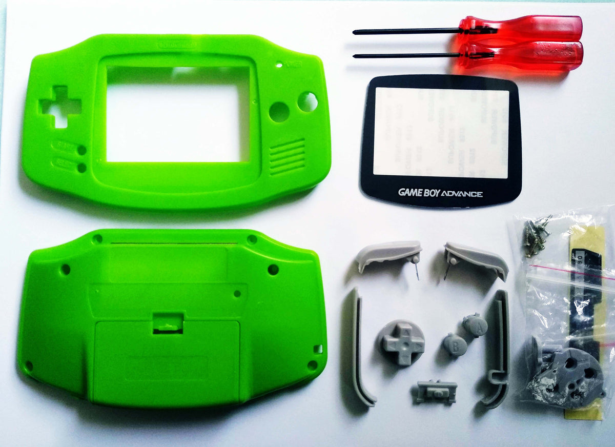 Game Boy Advance (GBA) Complete Replacement Housing Kit - Apple Green ...