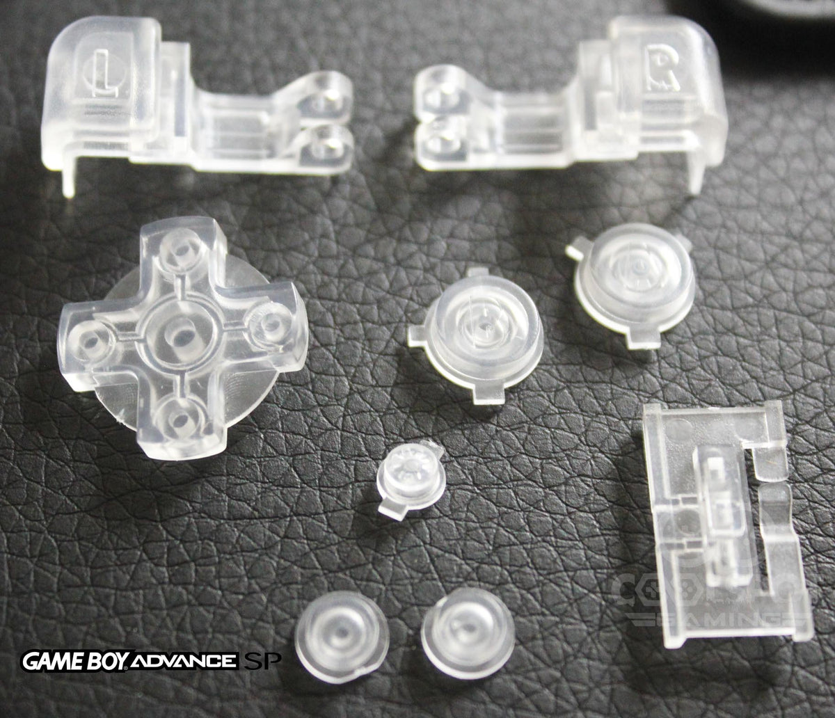 Game Boy Advance SP (GBA SP) Replacement Full Button Kit - Clear/Trans ...