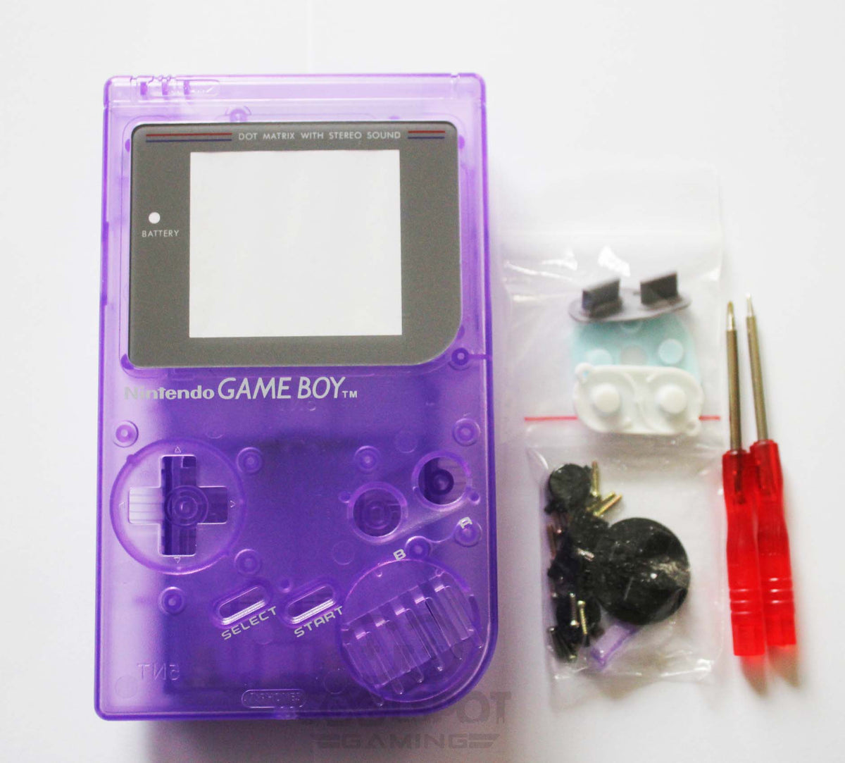 Original DMG Game Boy Replacement Housing Shell Kit - Clear Purple ...
