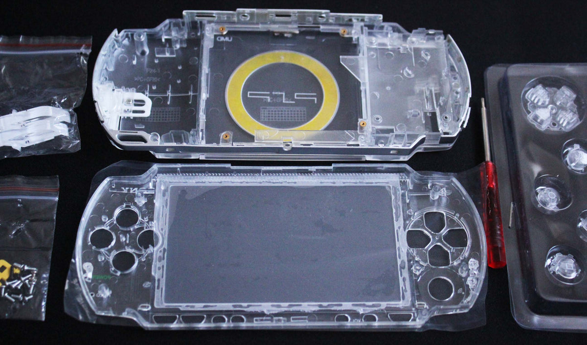PSP 1000 Series Clear Transparent Crystal Full Housing Kit – Cool Spot ...