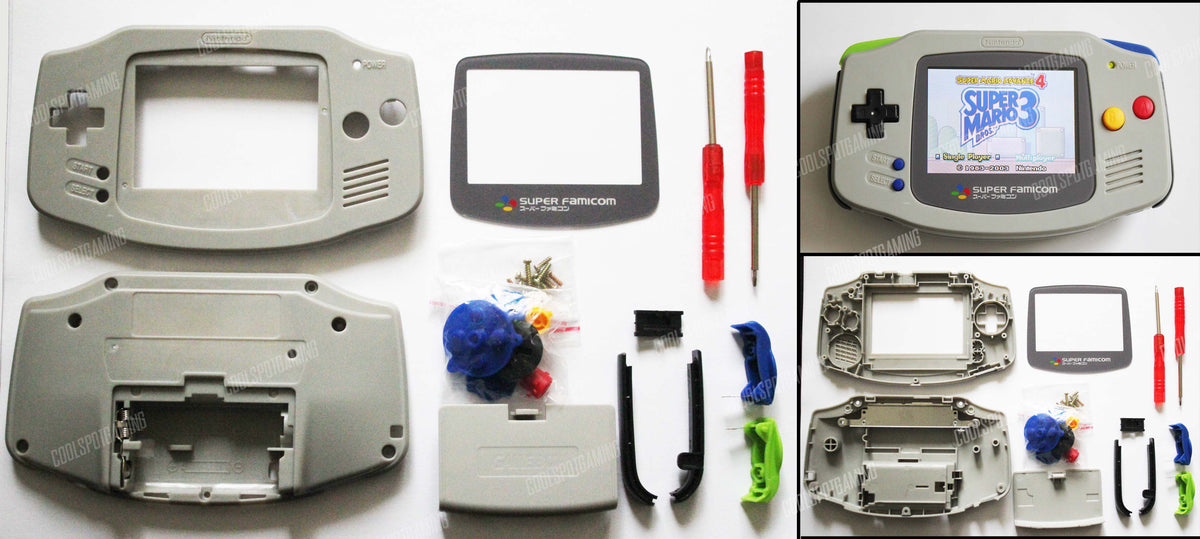 Game Boy Advance (GBA) Complete Housing Shell Kit - Super Famicom Desi ...