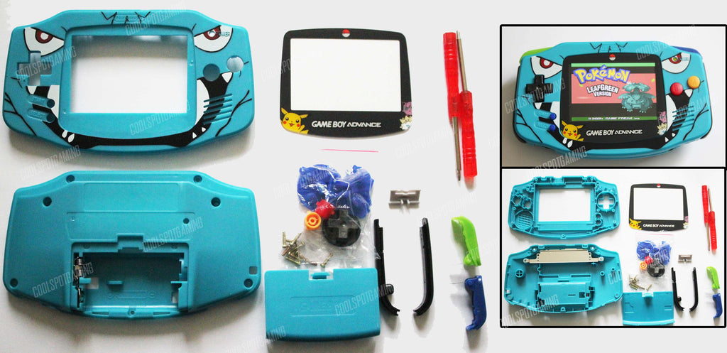 Game Boy Advance (GBA) Complete Housing Shell Kit - Custom Venusaur De ...