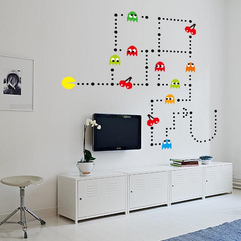 Pac Man Wall Decal Office: Ms Pacman, Blinky And Pinky Wall Decal